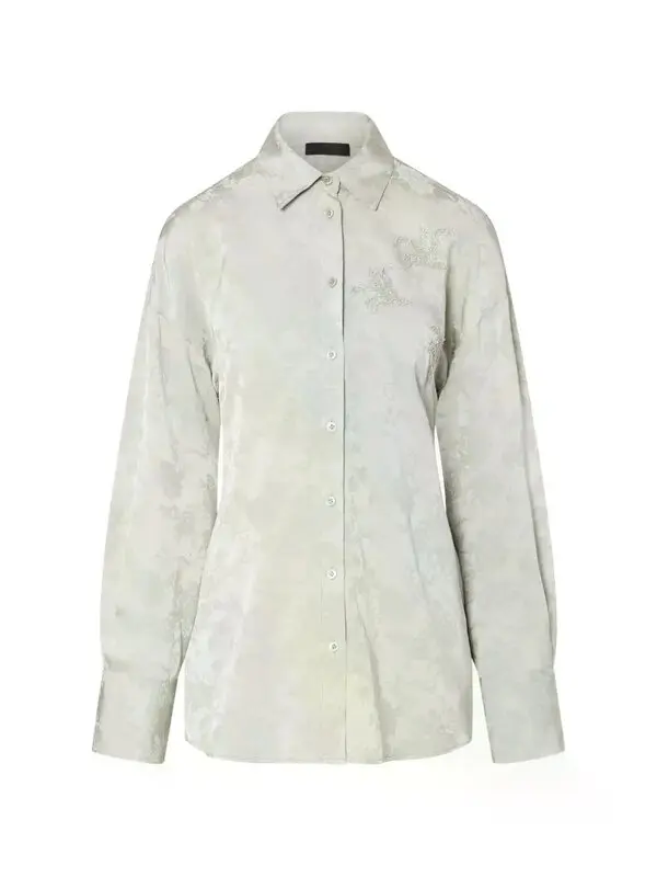 Liu Jo Jacquard-shirt With Jewel Embroidery - Green