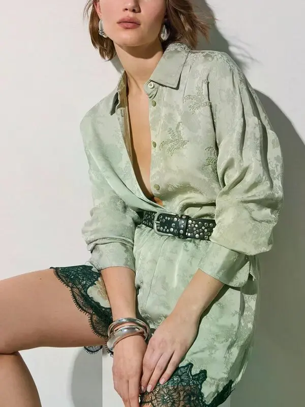 Liu Jo Jacquard Shirt With Jewel Embroidery