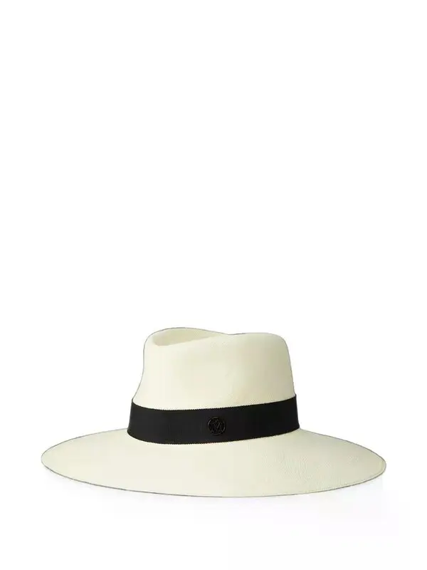 MAISON MICHEL Grosgrain-trim Straw Fedora Hat