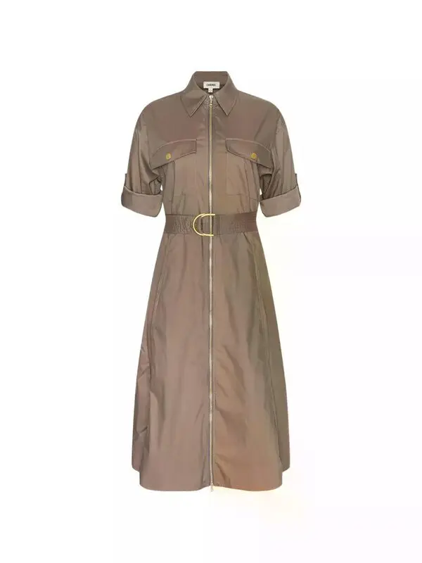 L'Agence Callen Belted Midi Dress - Brown