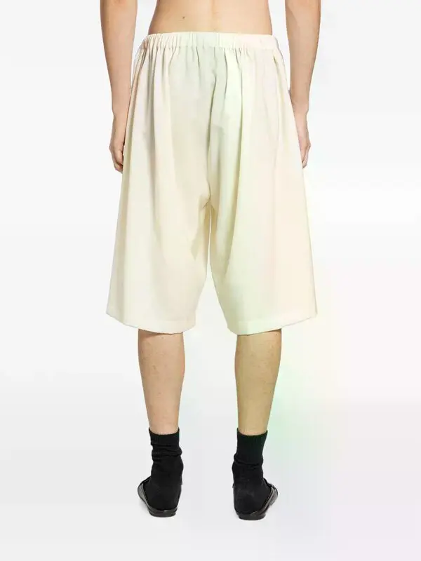 ROSE BURRITO Virgin Wool Wide Leg Shorts