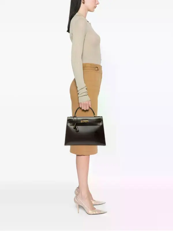 Hermès 1979 Box Calf Kelly Ii Sellier 32 Satchel - Brown