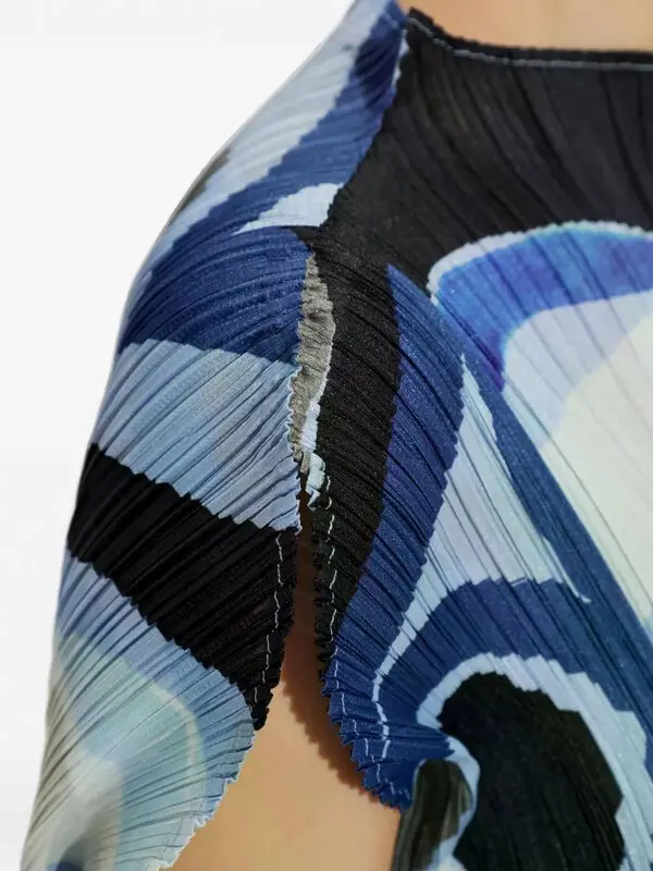 Issey Miyake Pleated Abstract-print Dress