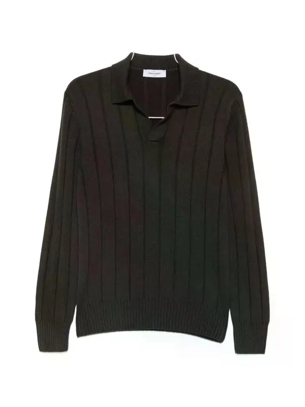 GRAN SASSO Ribbed Polo-collar Sweater