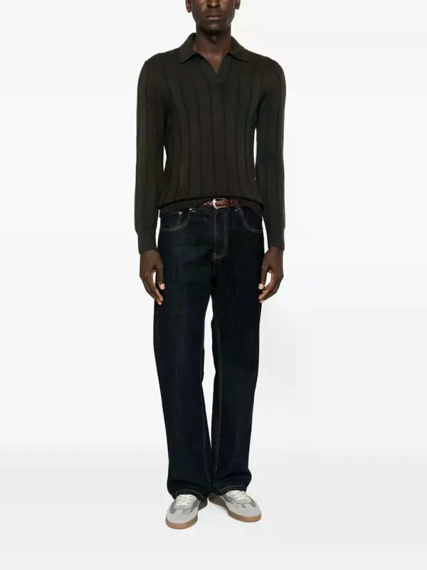 GRAN SASSO Ribbed Polo-collar Sweater