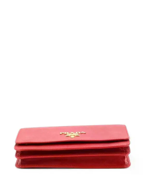Prada Chain Wallet Saffiano Leather Crossbody Bag