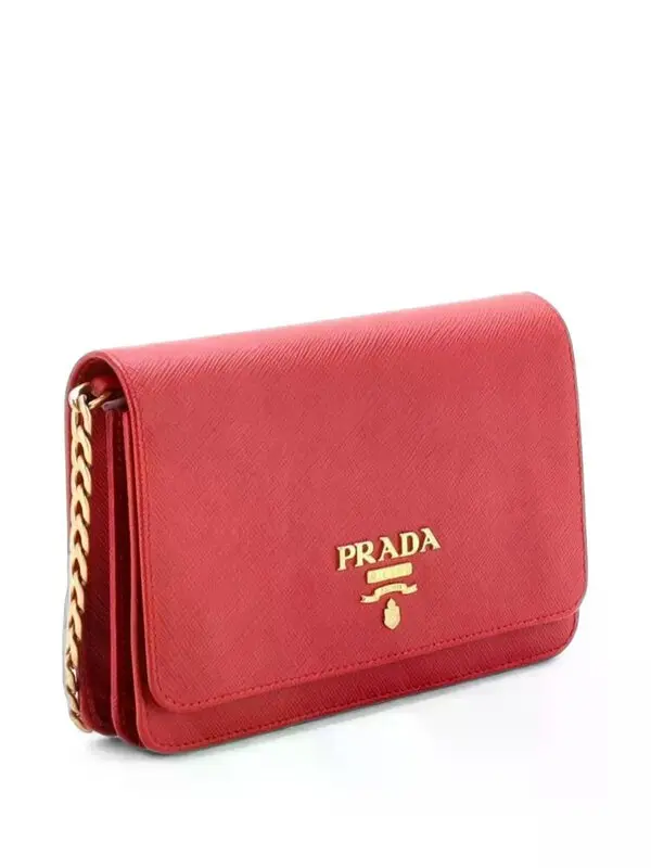 Prada Chain Wallet Saffiano Leather Crossbody Bag