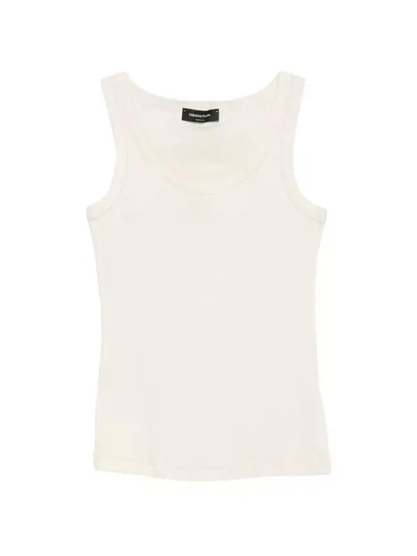 Fabiana Filippi Monili-chain-trim Tank Top - Neutrals
