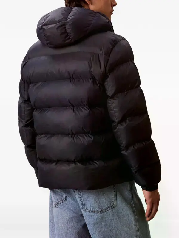 Calvin Klein Print Hooded Padded Jacket - Blue