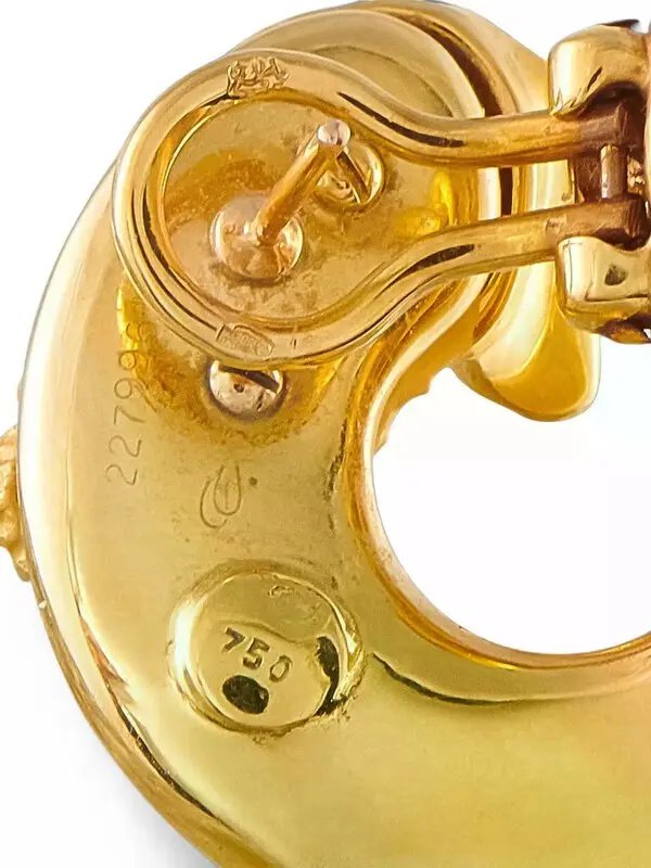 CARRERA Y CARRERA 18k Yellow Diamond Elephant Hoop Earrings