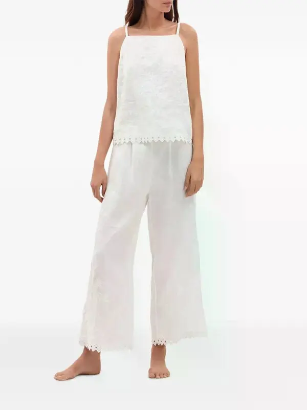 ERES Albatre Embroidered Linen Trousers