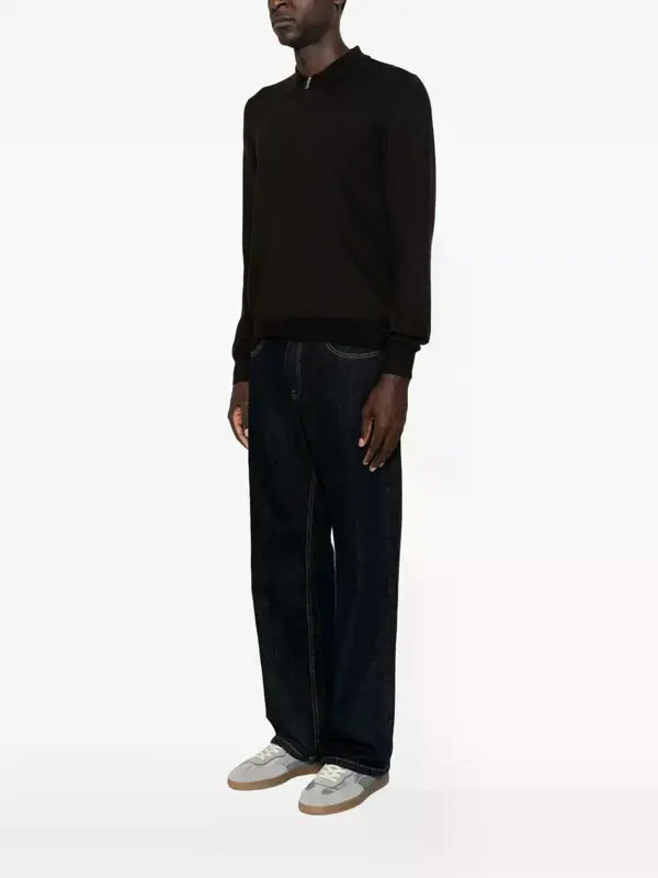 GRAN SASSO Zip-neck Fine-knit Sweater