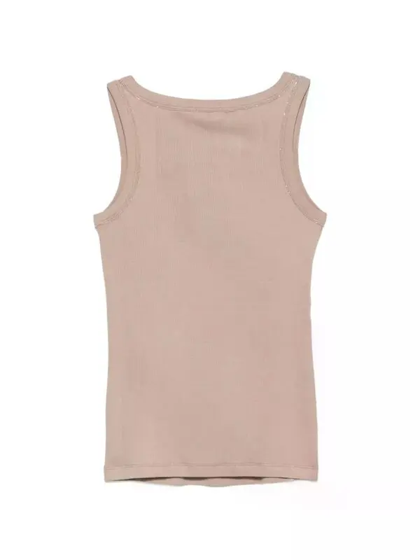 Fabiana Filippi Bead-embellished Ribbed Tank Top