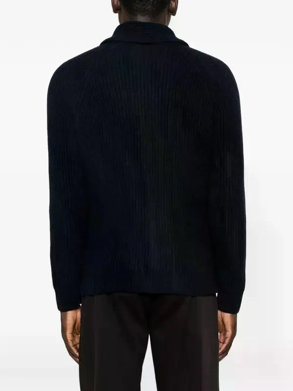 GRAN SASSO Double-breasted Ribbed-knit Cardigan