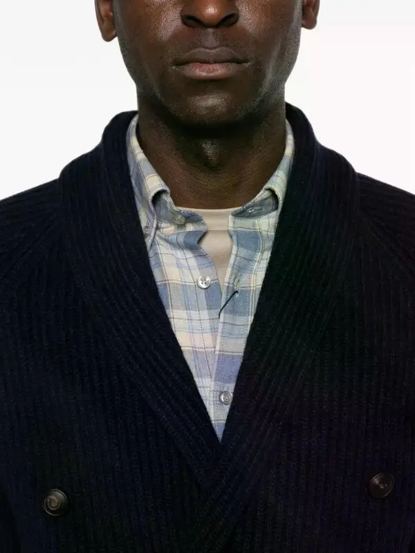 GRAN SASSO Double-breasted Ribbed-knit Cardigan