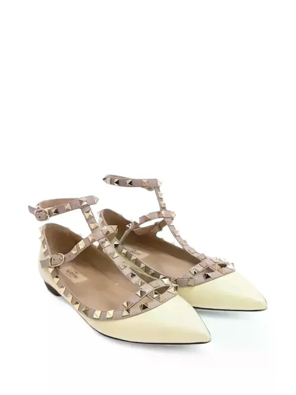 Valentino Garavani Rockstud Caged Patent Leather Ballet Flats