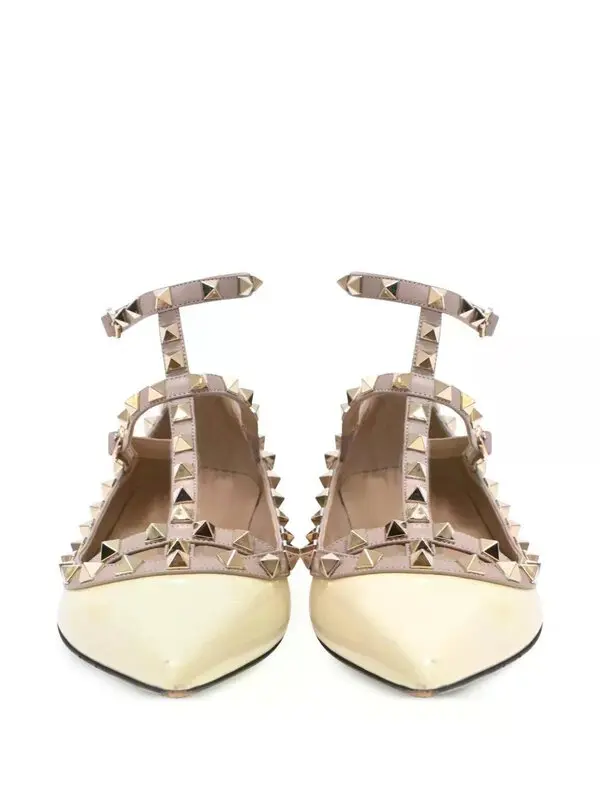 Valentino Garavani Rockstud Caged Patent Leather Ballet Flats