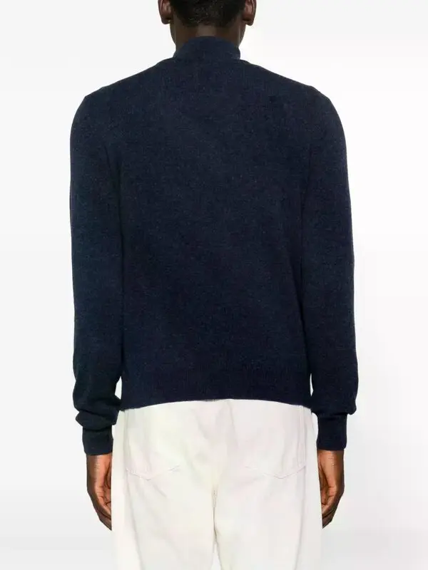 GRAN SASSO Quarter-zip Knitted Sweater - Blue