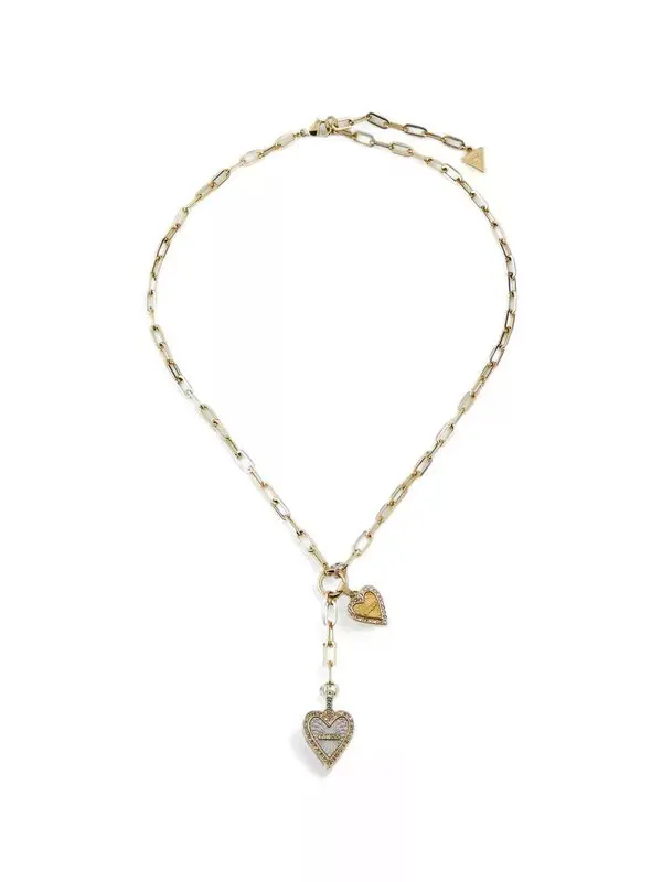 Guess Heart-pendant Paper-link Necklace - Gold