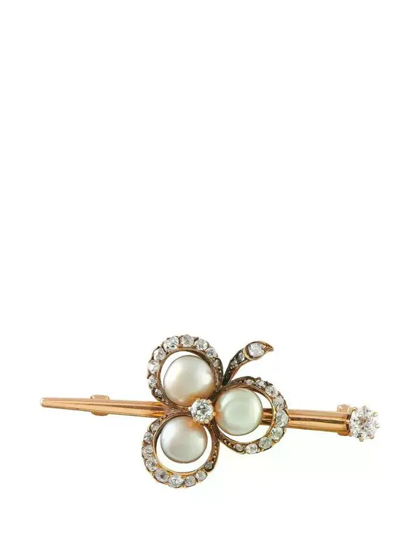 LB EXCLUSIVE Pearl And Diamond Brooch - Gold