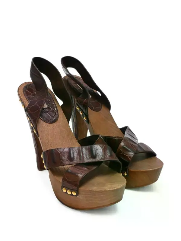 Miu Miu Croc-embossed Clog Sandals
