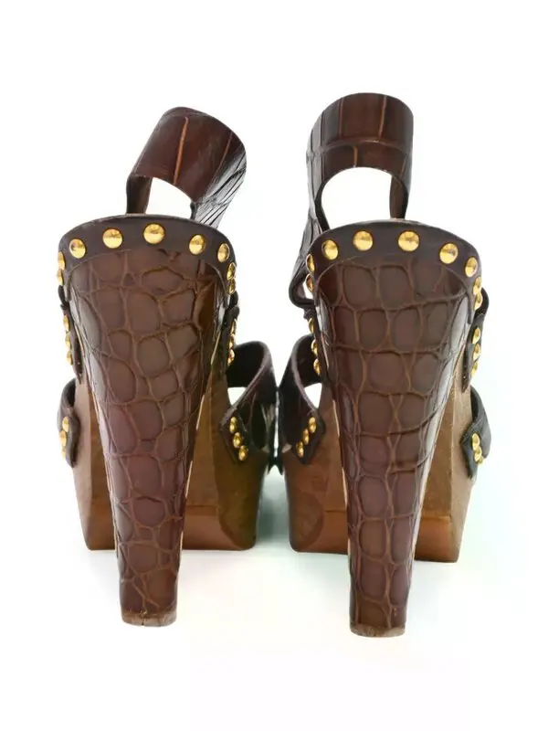 Miu Miu Croc-embossed Clog Sandals