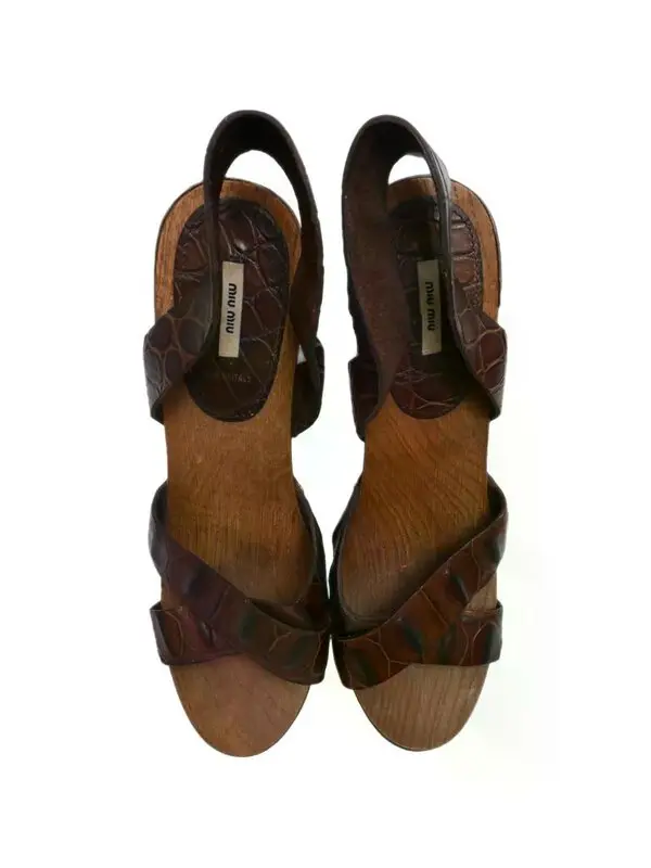 Miu Miu Croc-embossed Clog Sandals