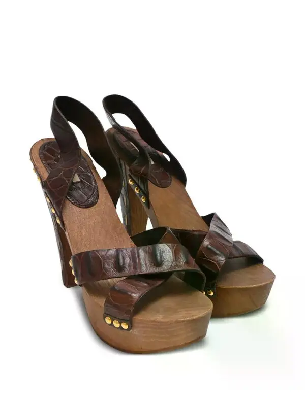 Miu Miu Croc-embossed Clog Sandals
