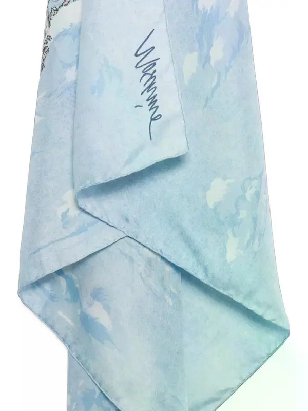 Moschino Jewelled Ship-print Scarf - Blue