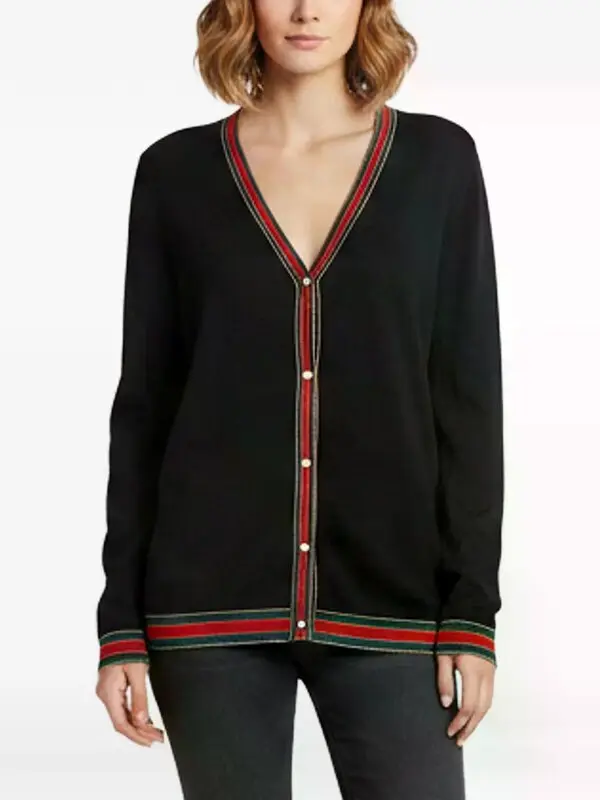Gucci Web-detail Cardigan - Blue