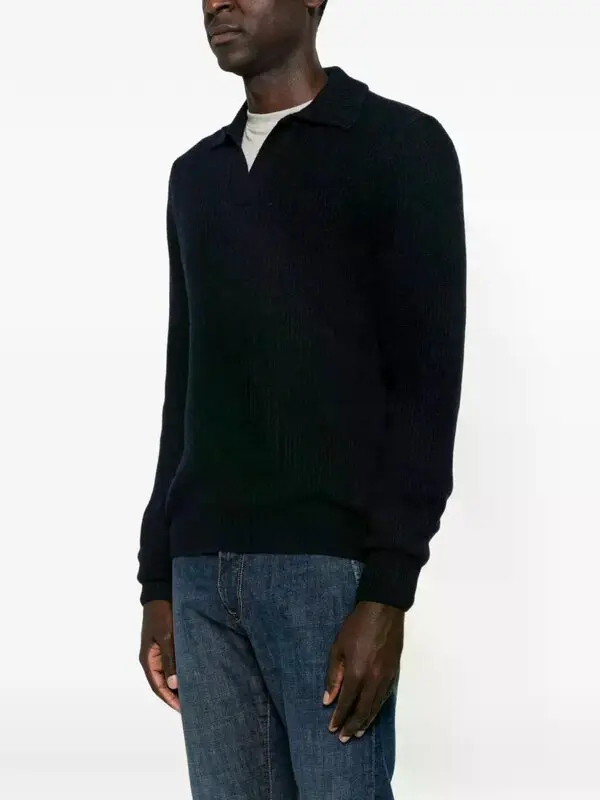 GRAN SASSO Ribbed-knit Polo-collar Sweater