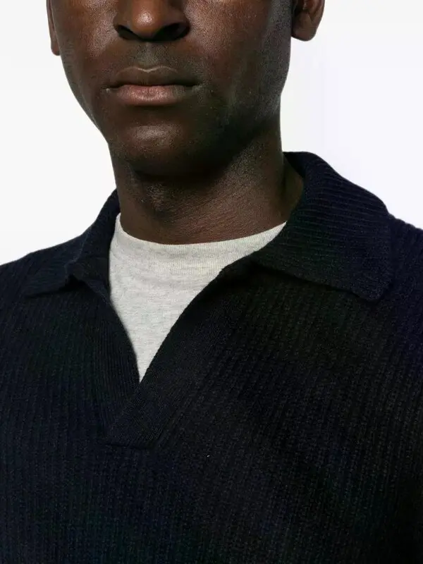 GRAN SASSO Ribbed-knit Polo-collar Sweater