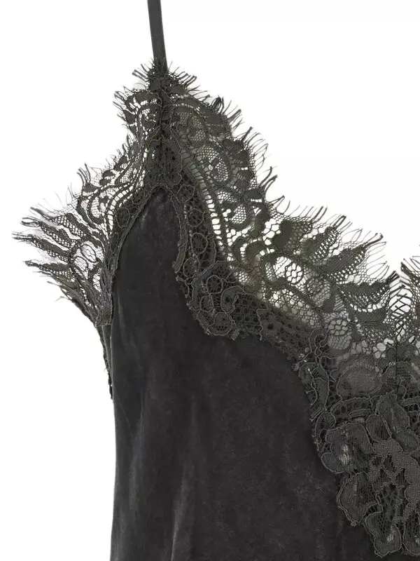 Gold Hawk Lace-trim Midi Dress