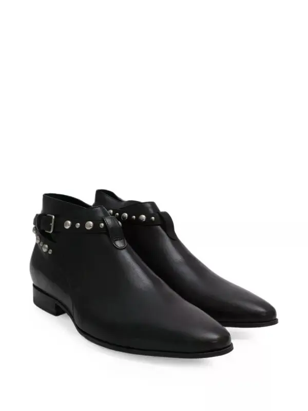 Saint Laurent Studded Ankle Boots - Black