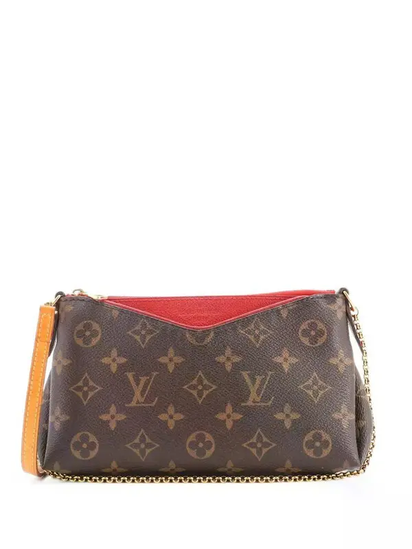 LOUIS VUITTON Pallas Monogram Canvas With Leather Clutch Bag