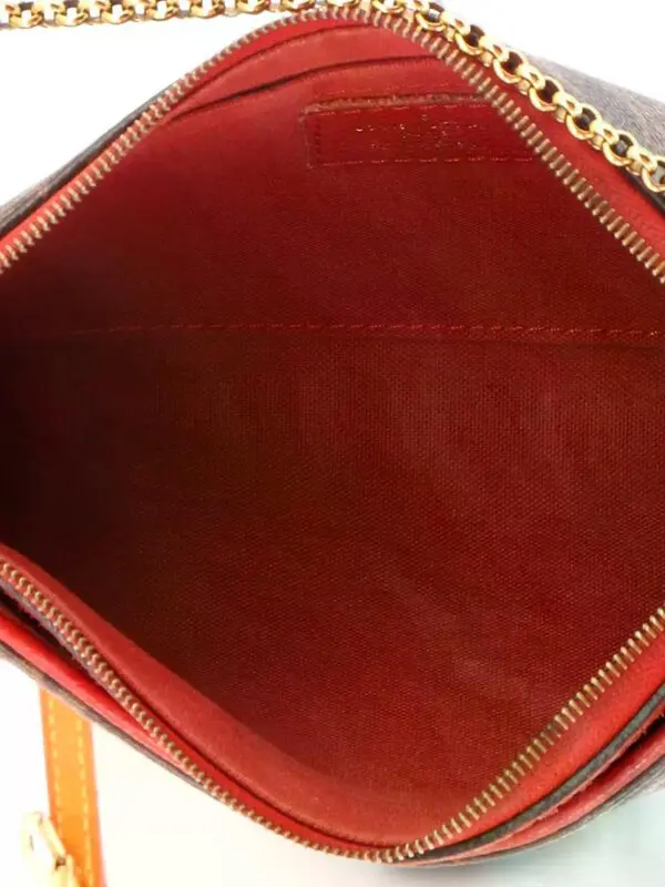 LOUIS VUITTON Pallas Monogram Canvas With Leather Clutch Bag