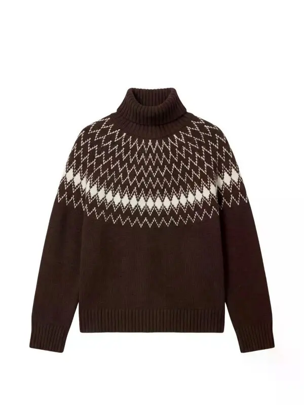 Chinti & Parker Fair Isle Intarsia Knit Roll-neck Sweater