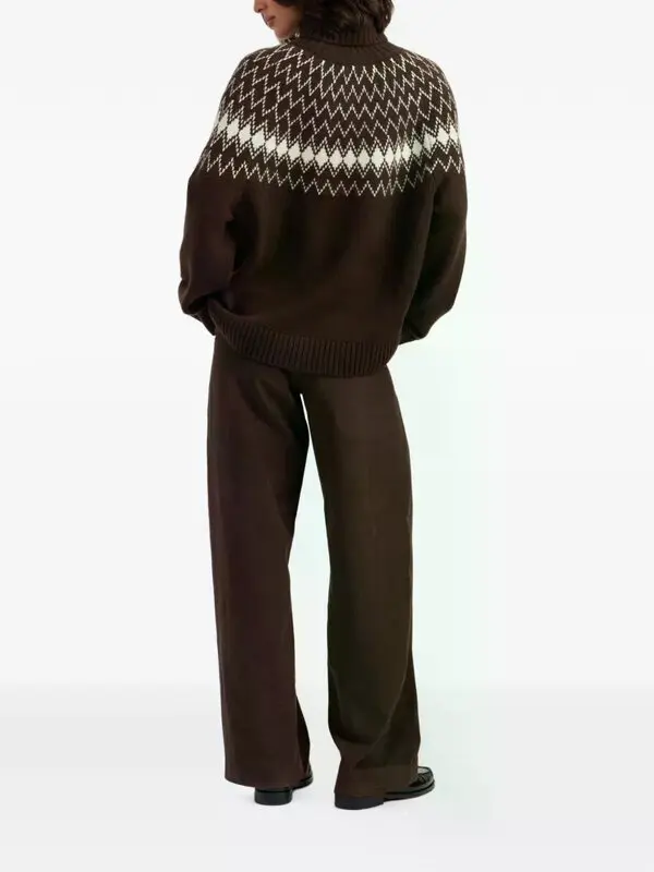 Chinti & Parker Fair Isle Intarsia Knit Roll-neck Sweater