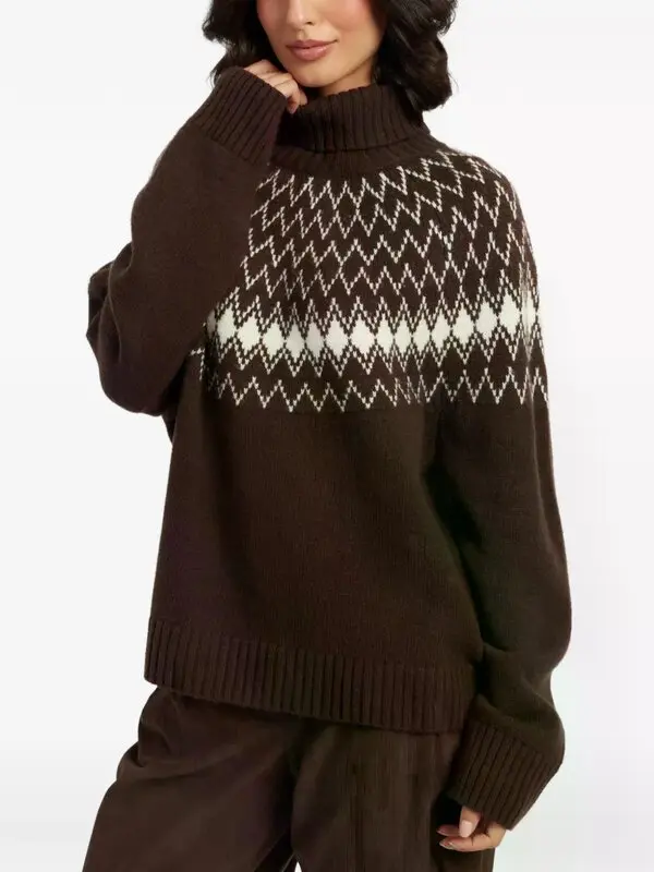 Chinti & Parker Fair Isle Intarsia Knit Roll-neck Sweater