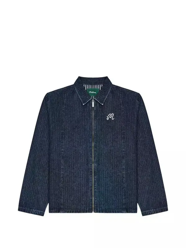 MALBON Foreman Pinstriped Denim Jacket - Blue