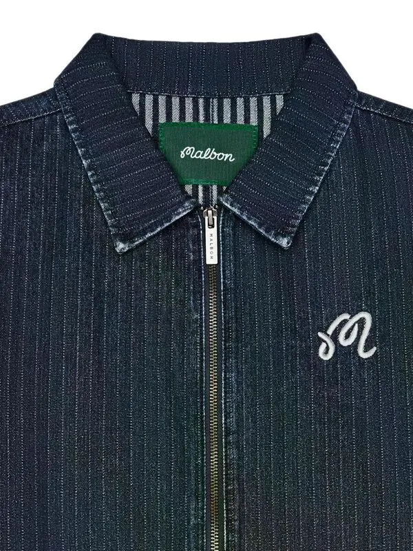 MALBON Foreman Pinstriped Denim Jacket