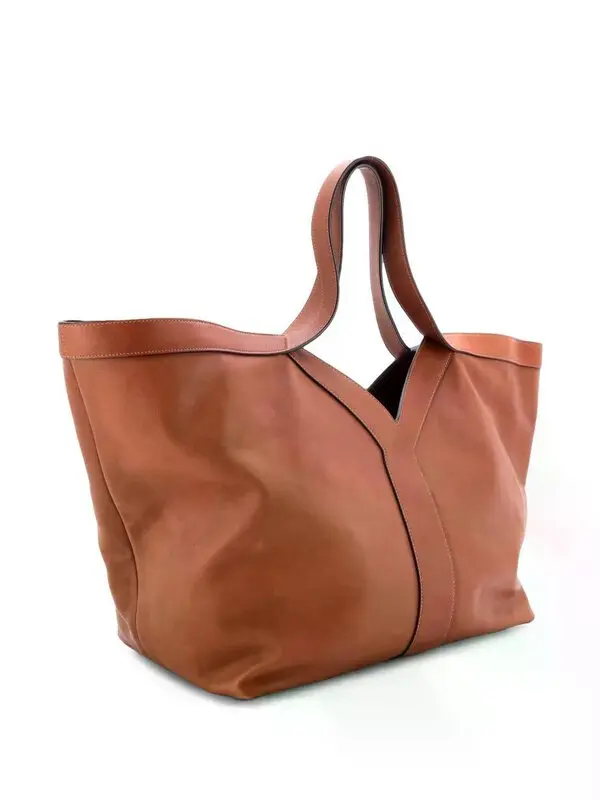 Saint Laurent Leather Medium Tote Bag - Brown