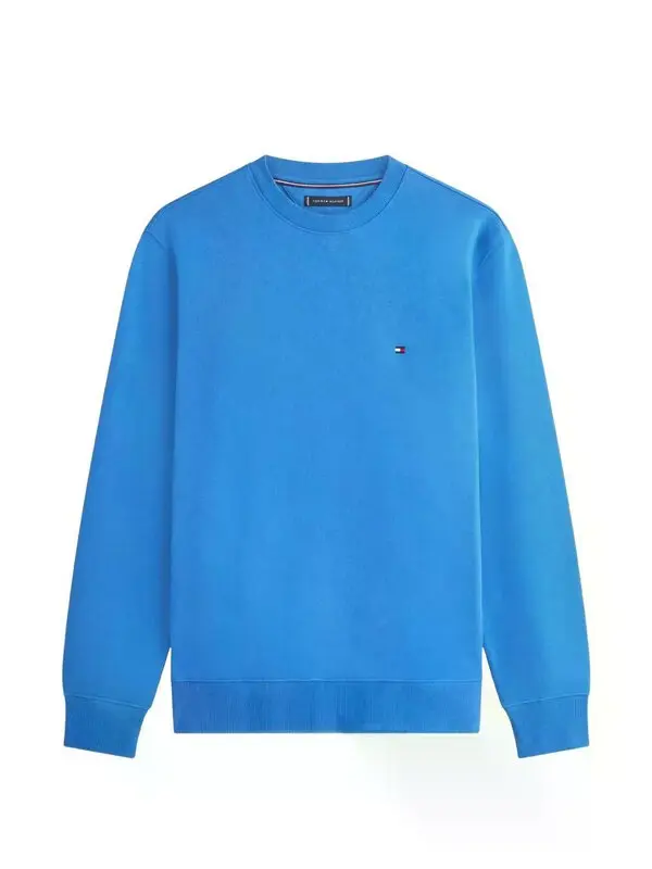 Tommy Hilfiger Terry Embroidered-logo Crew-neck Sweater - Blue