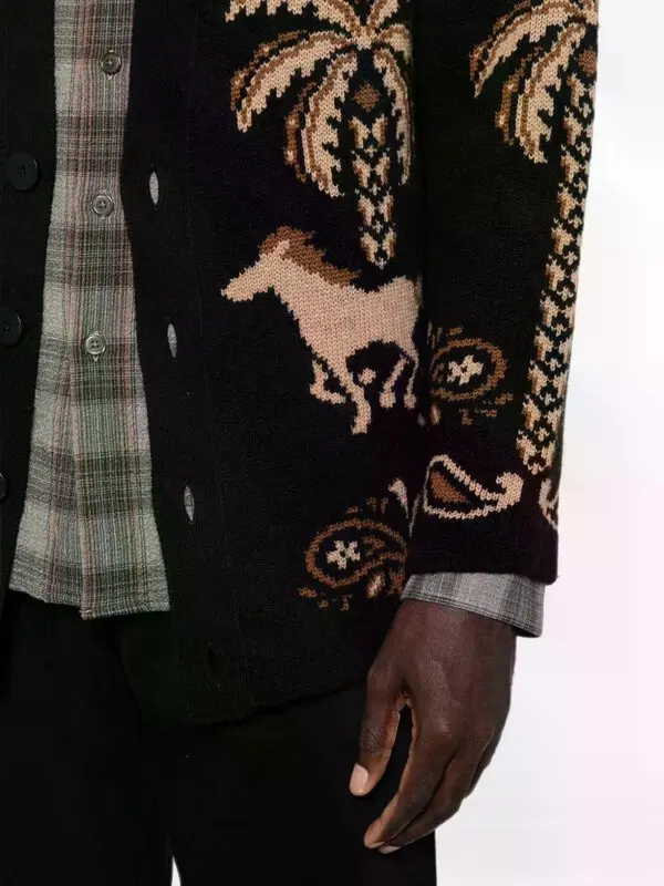 Alanui Intarsia-knit Cardigan