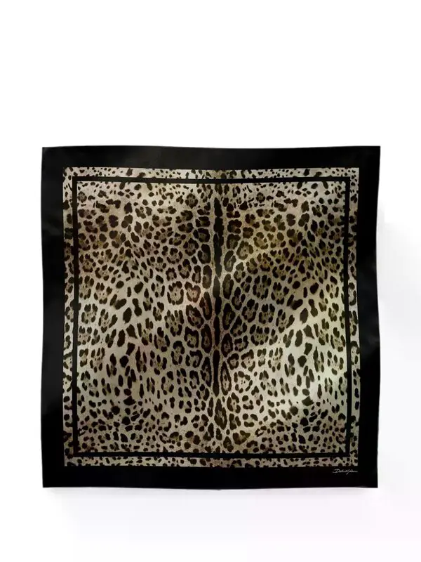 Dolce & Gabbana Leopard-print Silk Twill Foulard - Neutrals