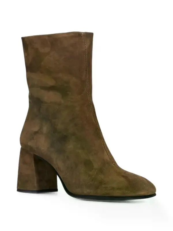 POEVE Thea Suede Block-heel Ankle Boots