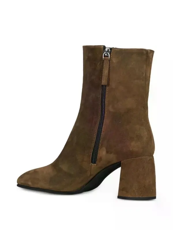 POEVE Thea Suede Block-heel Ankle Boots