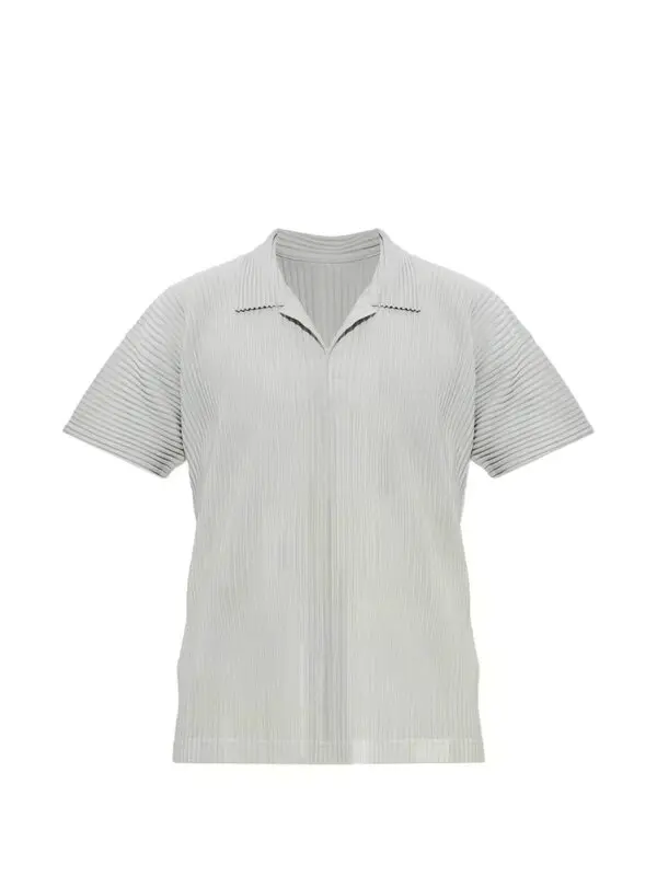 Issey Miyake Pleated Polo Shirt - Grey