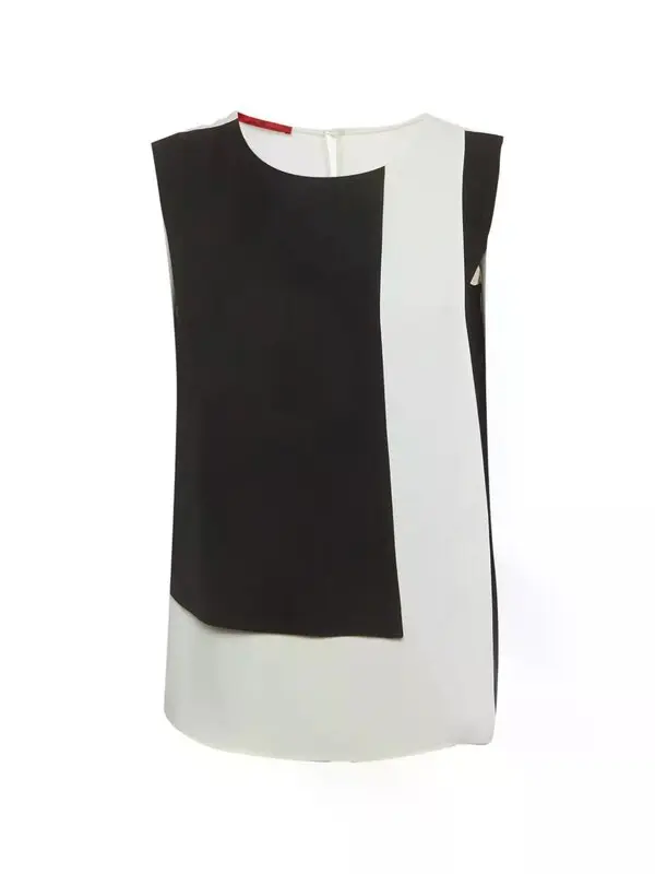 Carolina Herrera Colorblock Crepe Blouse - Black