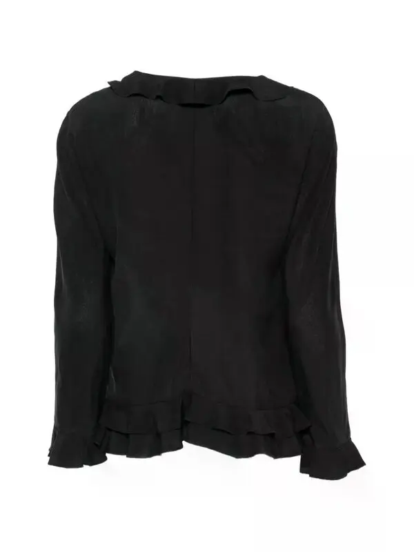 Gucci 2000s Ruffled V-neck Blouse